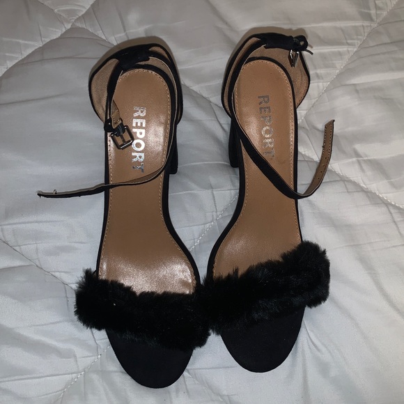 Report | Shoes | Report Black Suede Heel Sandal 95 Nwt | Poshmark